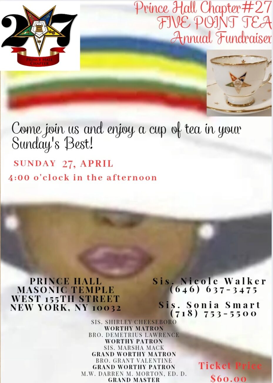 Five Point Tea Fundraiser hosted by Prince Hall No.27 | Eureka Grand ...